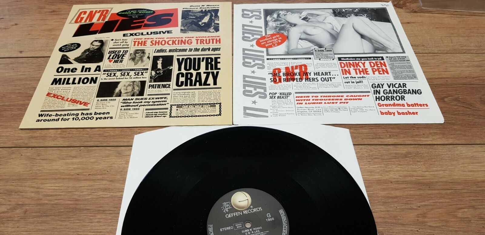 popsike.com - GUNS N' ROSES "LIES" LP - ORIGINAL UNCENSORED SLEEVE WX ...