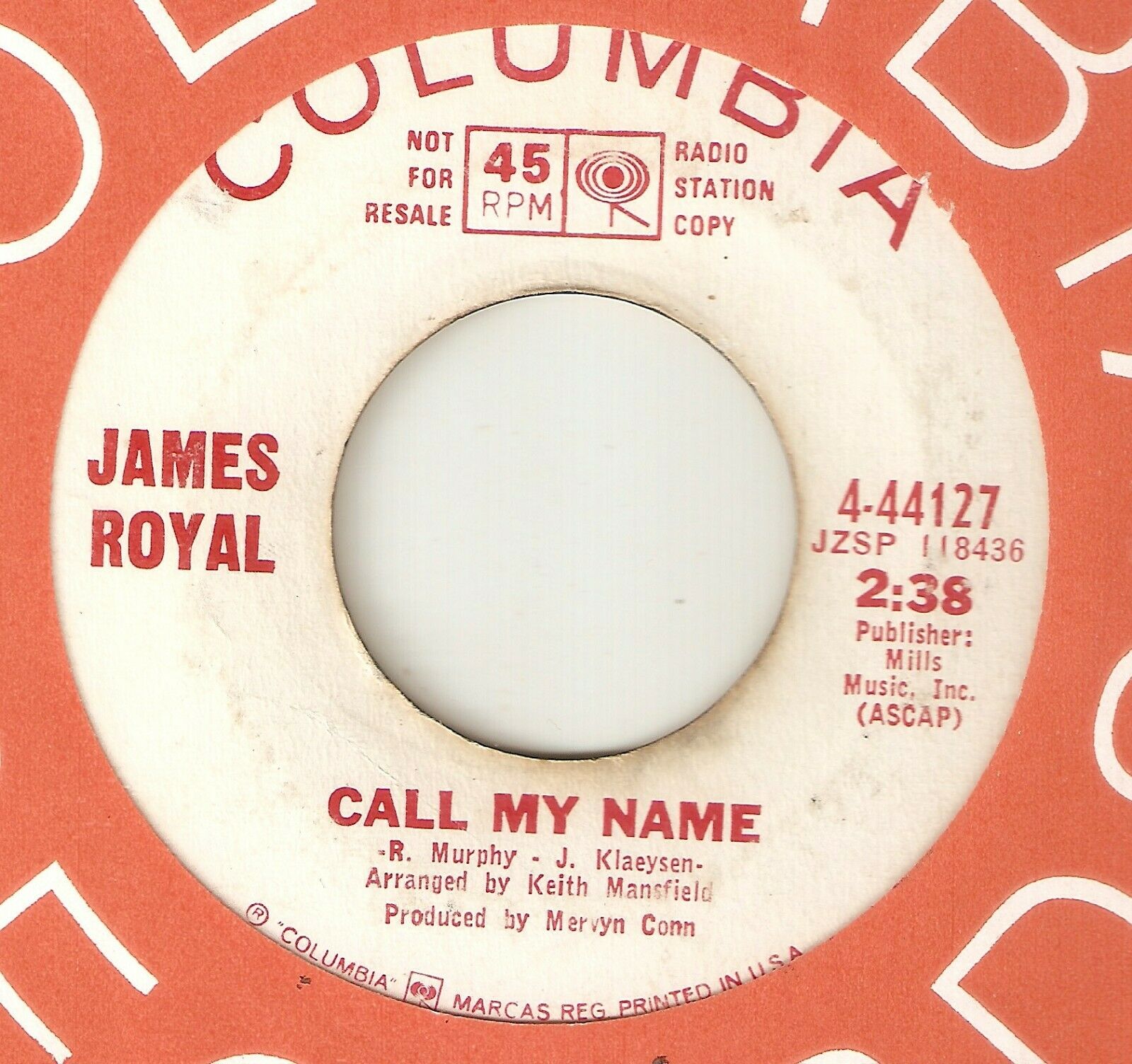 popsike.com - JAMES ROYAL Call My Name When It Comes To My Baby ...