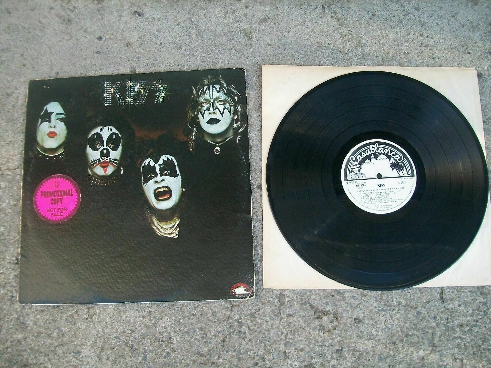 popsike.com - Kiss Self Titled Debut lp 1974 White Label Promo No ...
