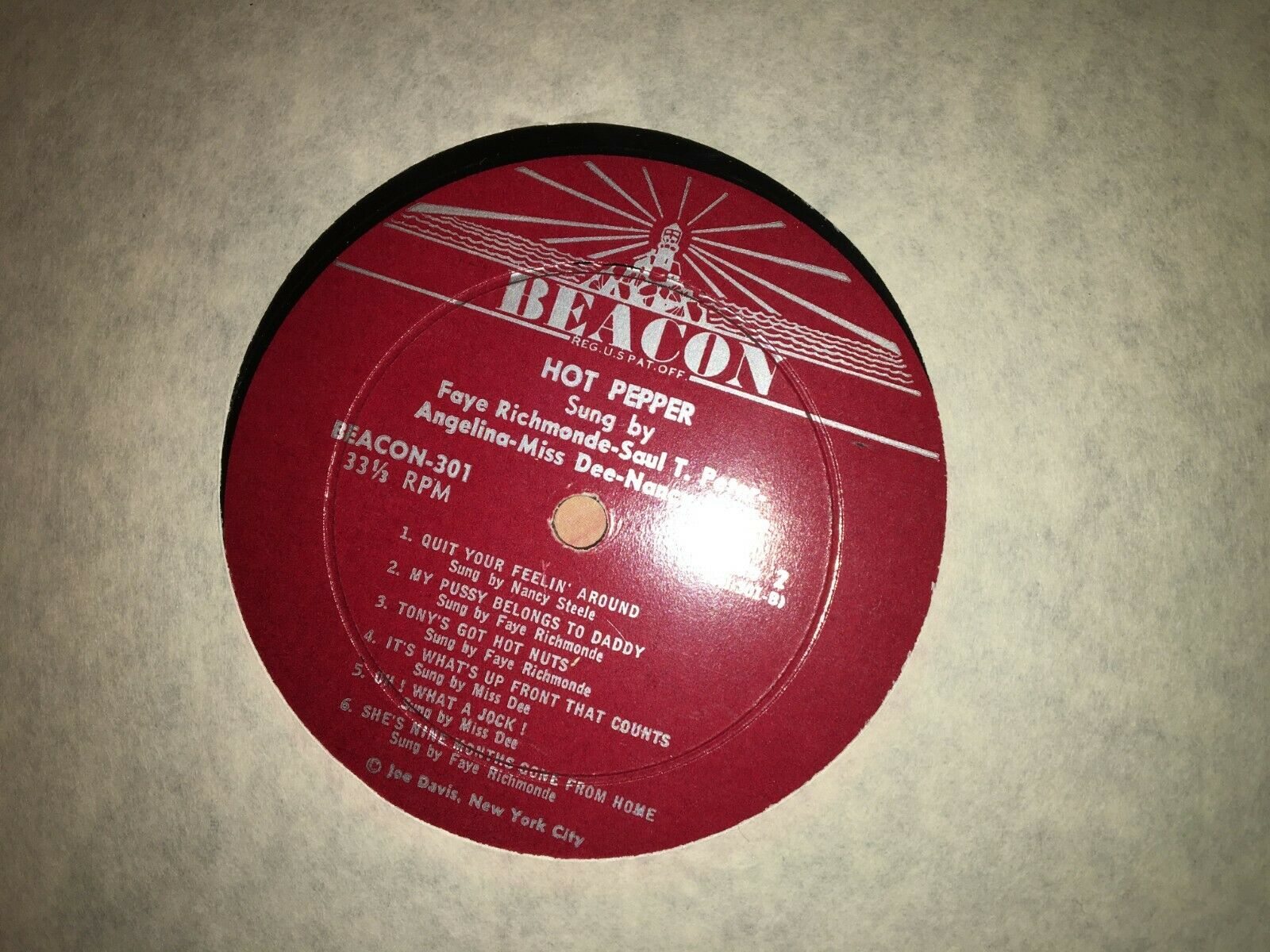 popsike.com - CHEESECAKE HOT PEPPER BEACON LP# 301 F RICHMOND ANGELINA ...