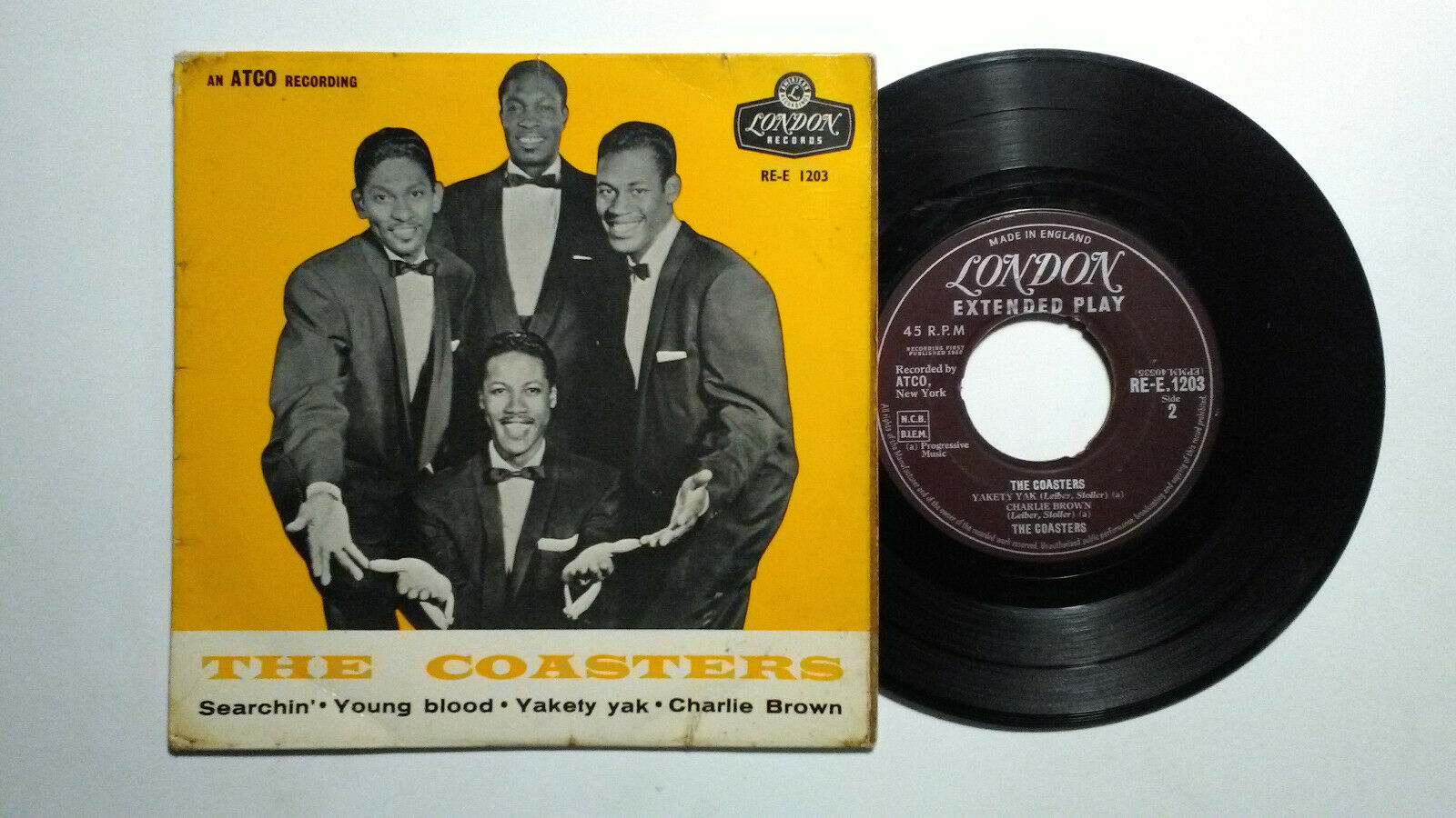 popsike.com - THE COASTERS SEARCHIN' +3 LONDON RE-E 1203 EP+PS UK US R ...