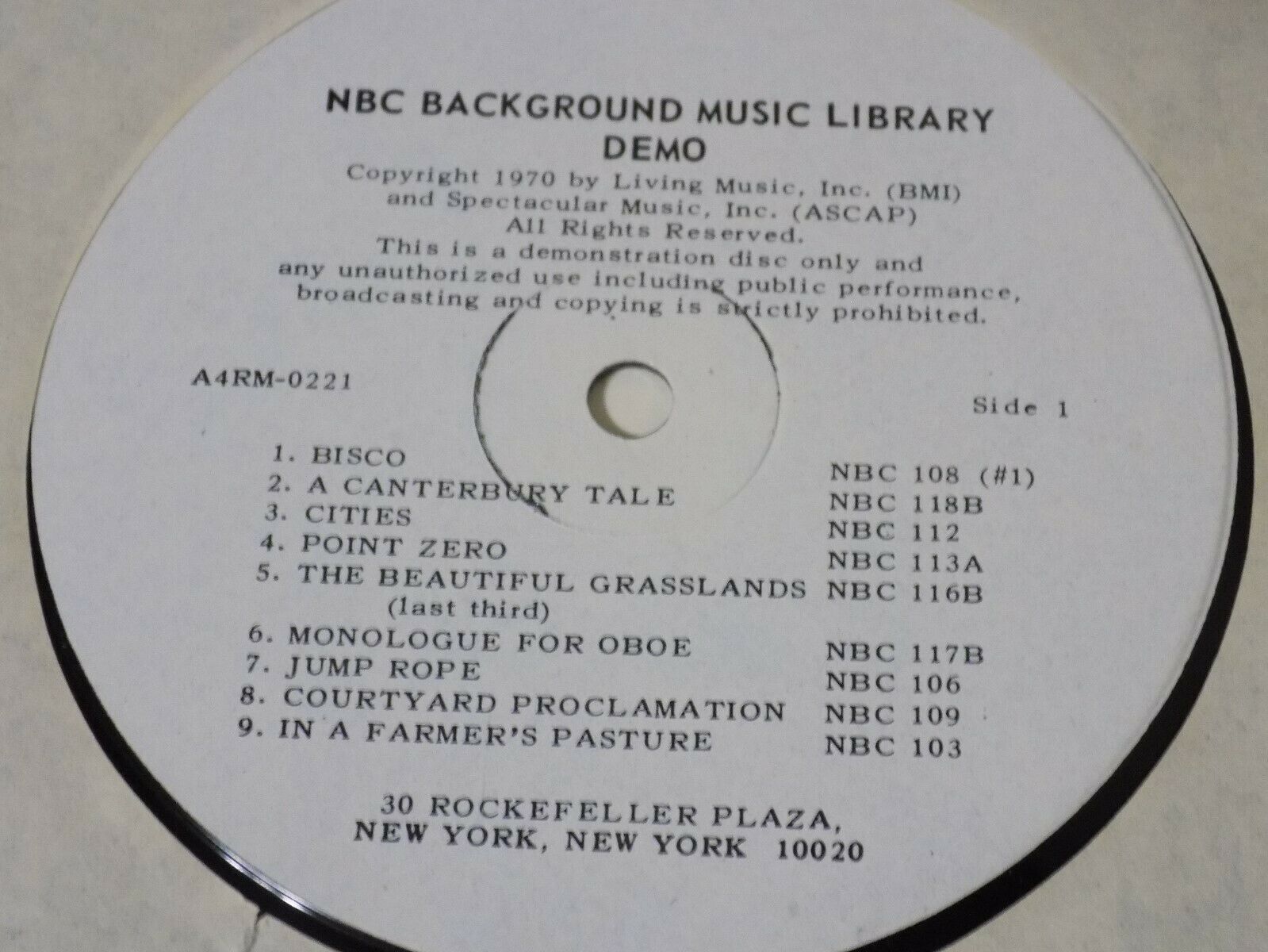 popsike.com - NBC LP Background Music Library DEMO 1970 Super Rare ...