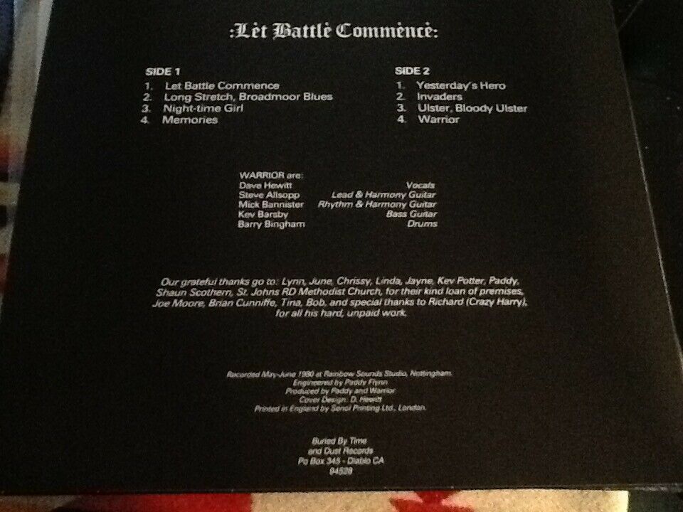 popsike.com - Warrior Let Battle Commence Lp reissue nwobhm - auction ...