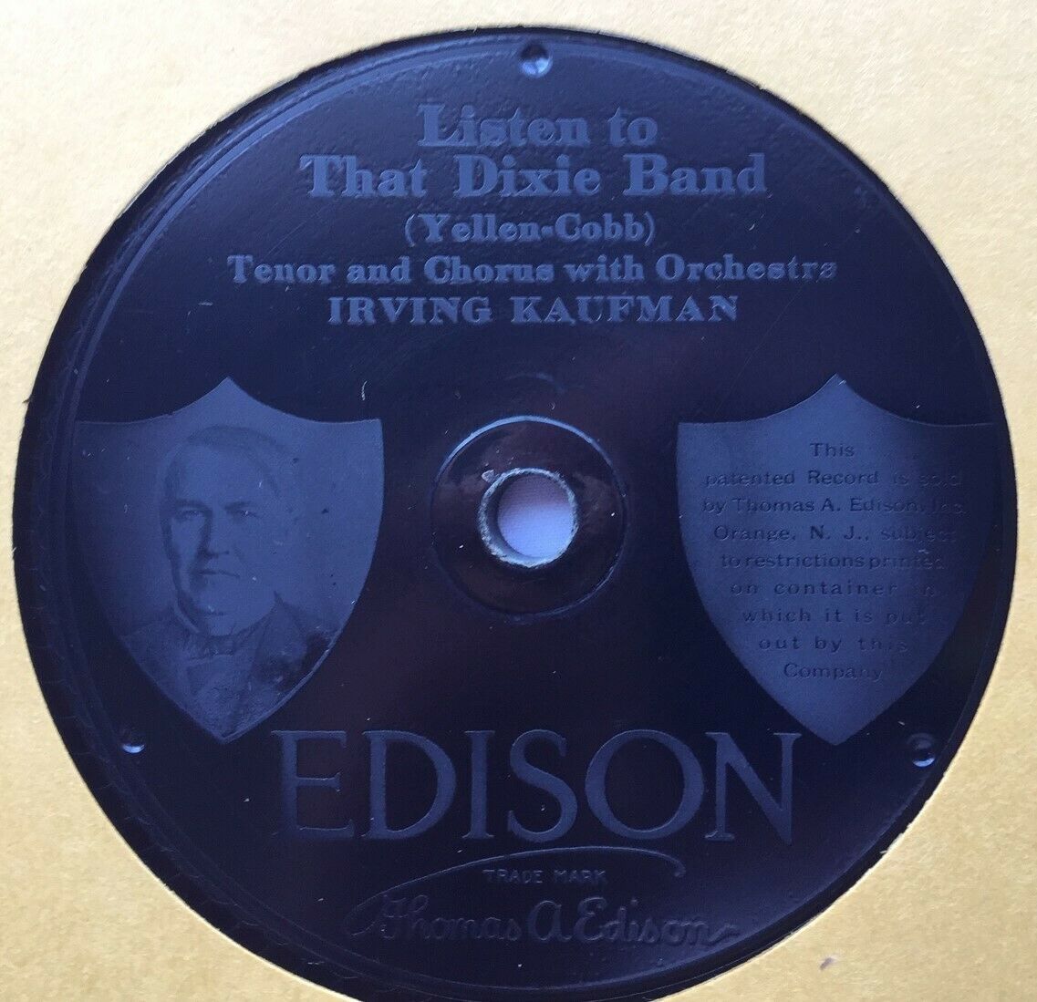 popsike.com - Edison Diamond Disc #50251 Irving Kaufman “Listen To That ...