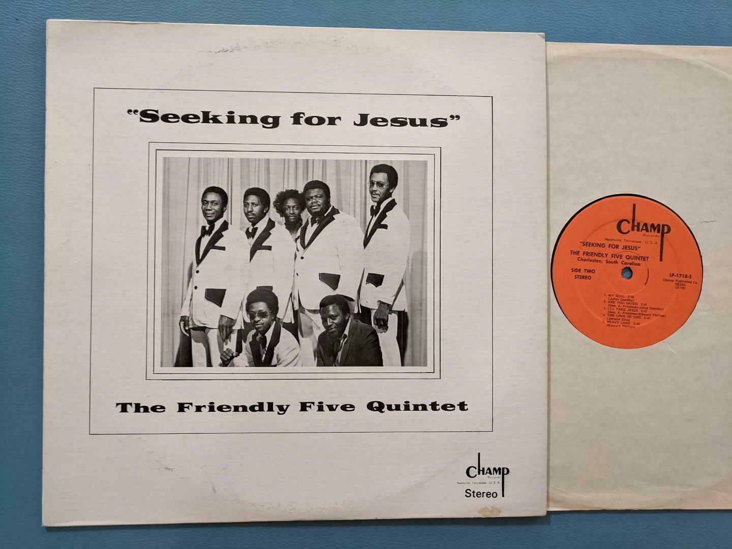 popsike.com - THE FRIENDLY FIVE QUINTET Seeking For Jesus LP Deep Black ...