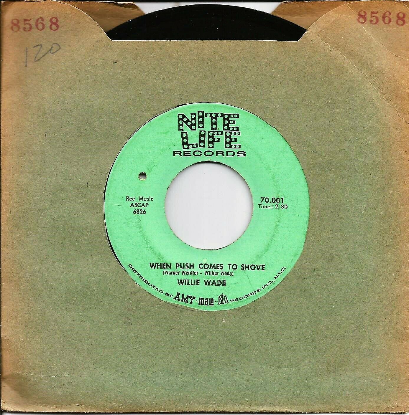 popsike.com - WILLIE WADE *When Push Comes To Shove* 1966 Vinyl Nite ...