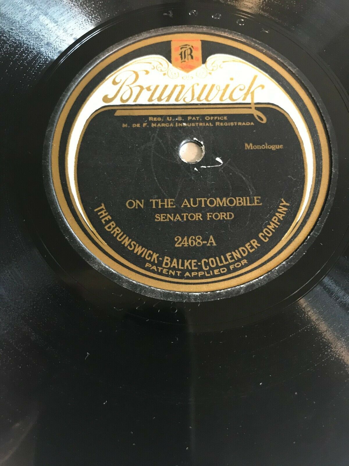 popsike.com - SENATOR EDWARD FORD 78 RPM BRUNSWICK 2468 ON THE ...