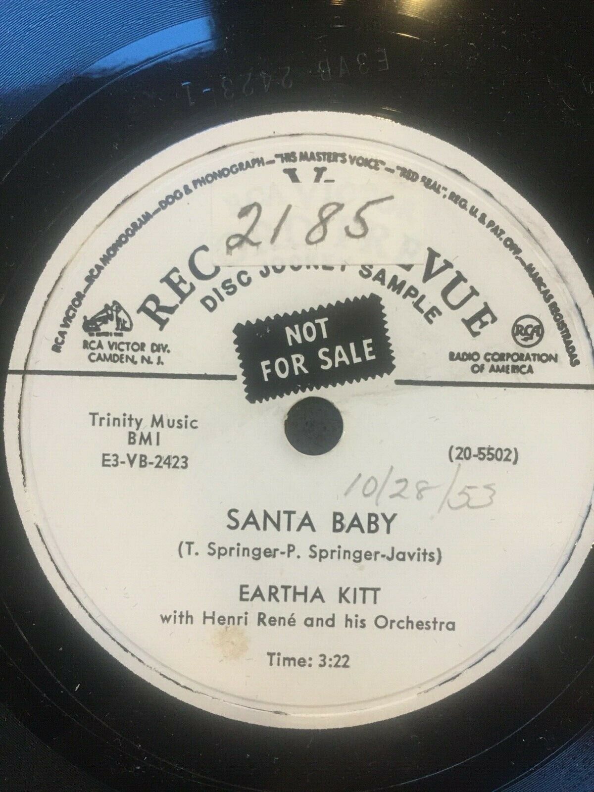popsike.com - CHRISTMAS CLASSIC - SANTA BABY - ERTHA KITT 78 RPM RARE ...
