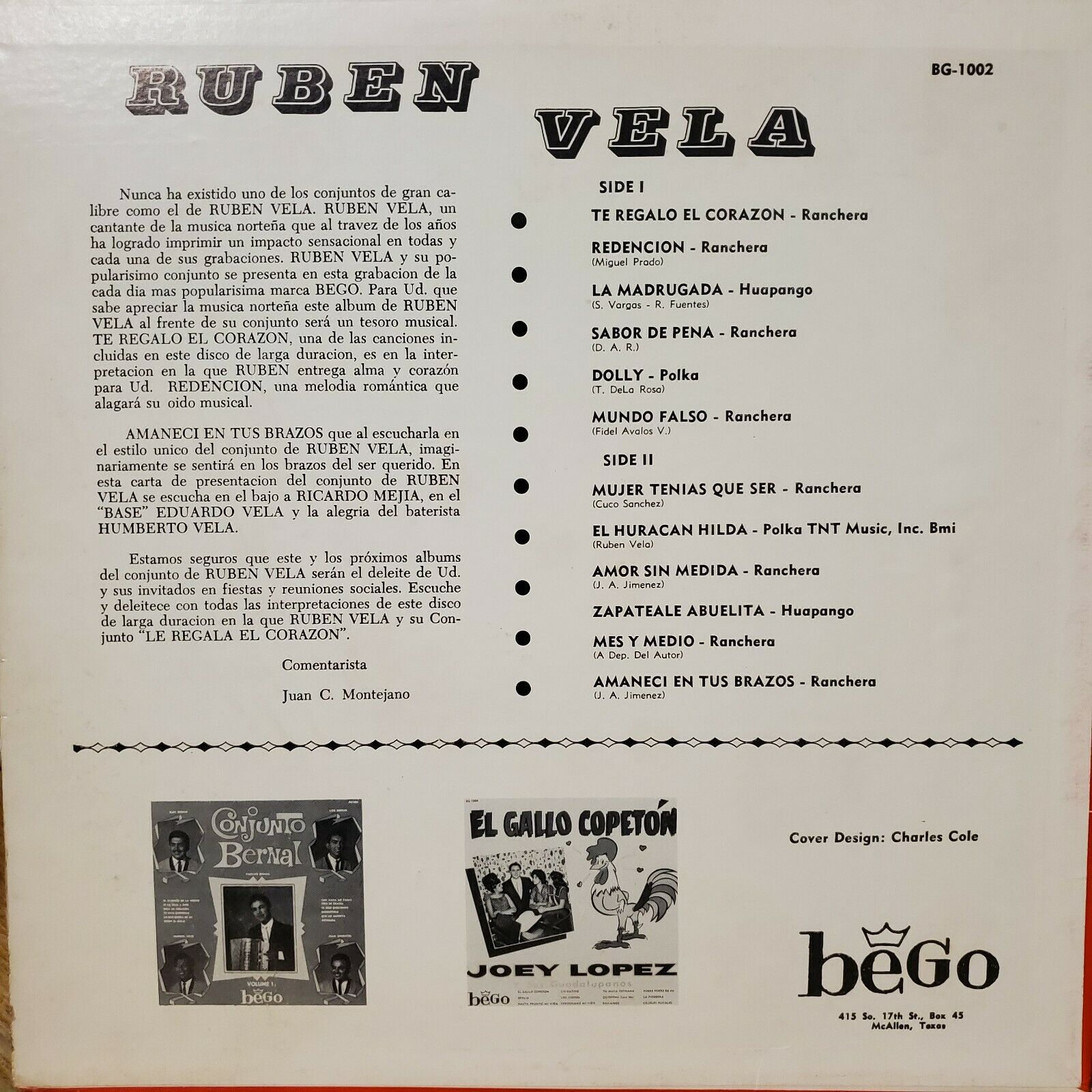 popsike.com - "Tejano Tex Mex" "Ruben Vela" "Te Regalo el Corazon ...