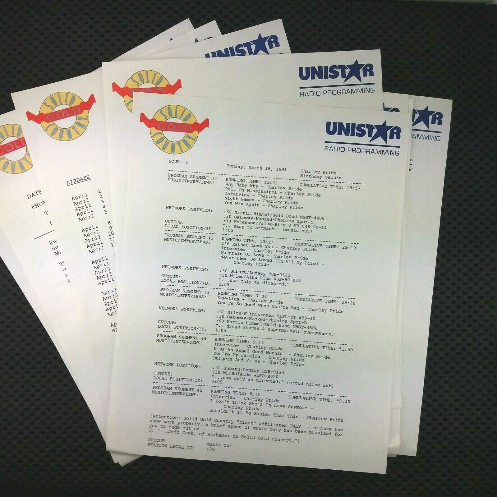 popsike.com - Unistar Radio Programming - Solid Gold Country Week of ...