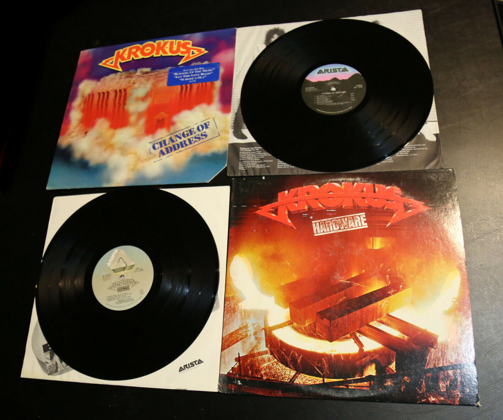 popsike.com - KROKUS 2 LP CHANGE OF ADDRESS & HARDWARE w PROMO 8x10 ...