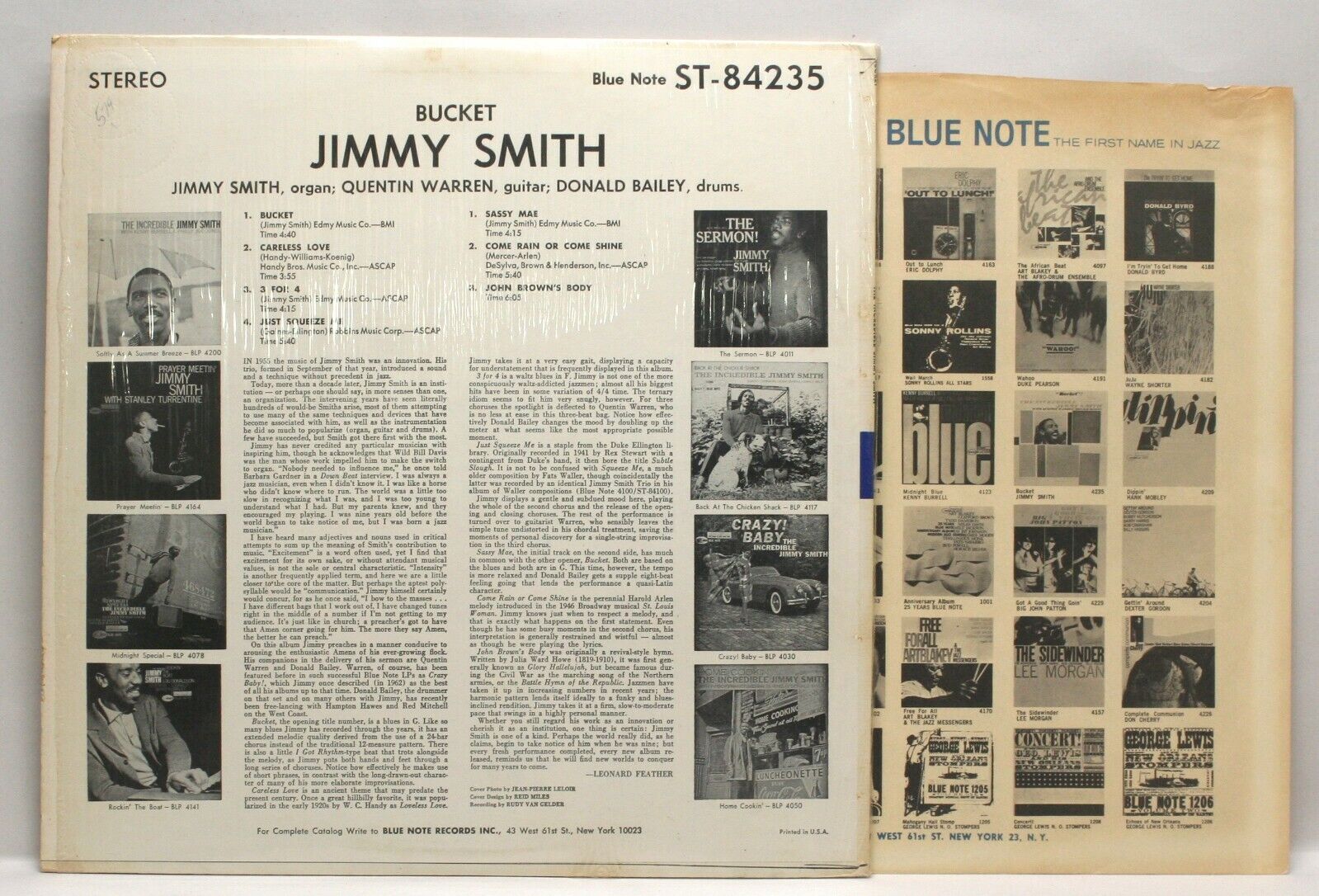 popsike.com - Jimmy Smith Bucket Blue Note Stereo LP 84235 VG+ in ...