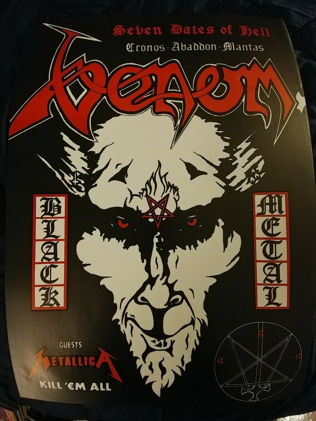 popsike.com - VINTAGE VENOM / METALLICA SEVEN DATES FROM HELL TOUR ...