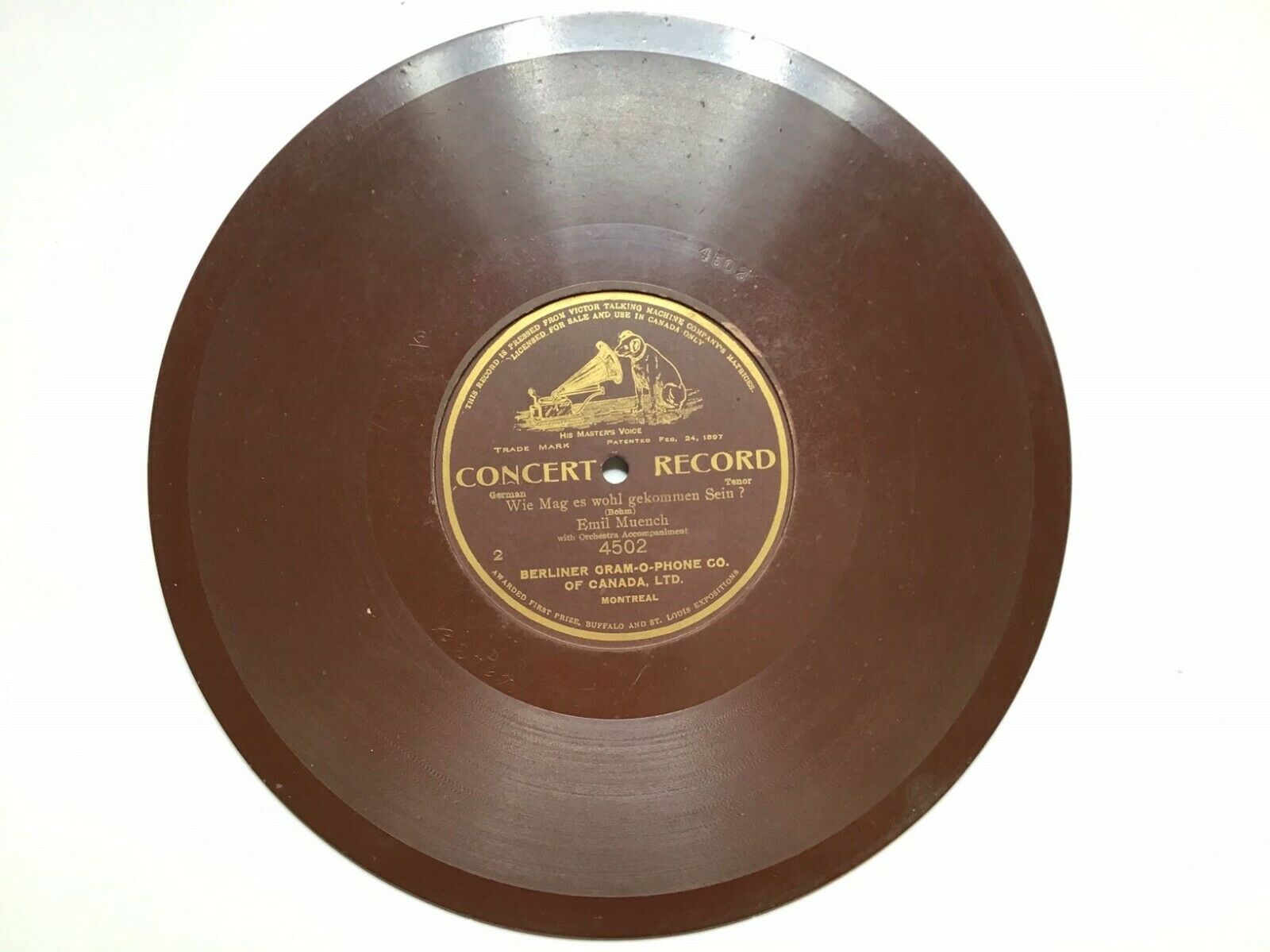 popsike.com - Antique 1898 Victor Brown Berliner Record 4502 - Emil ...