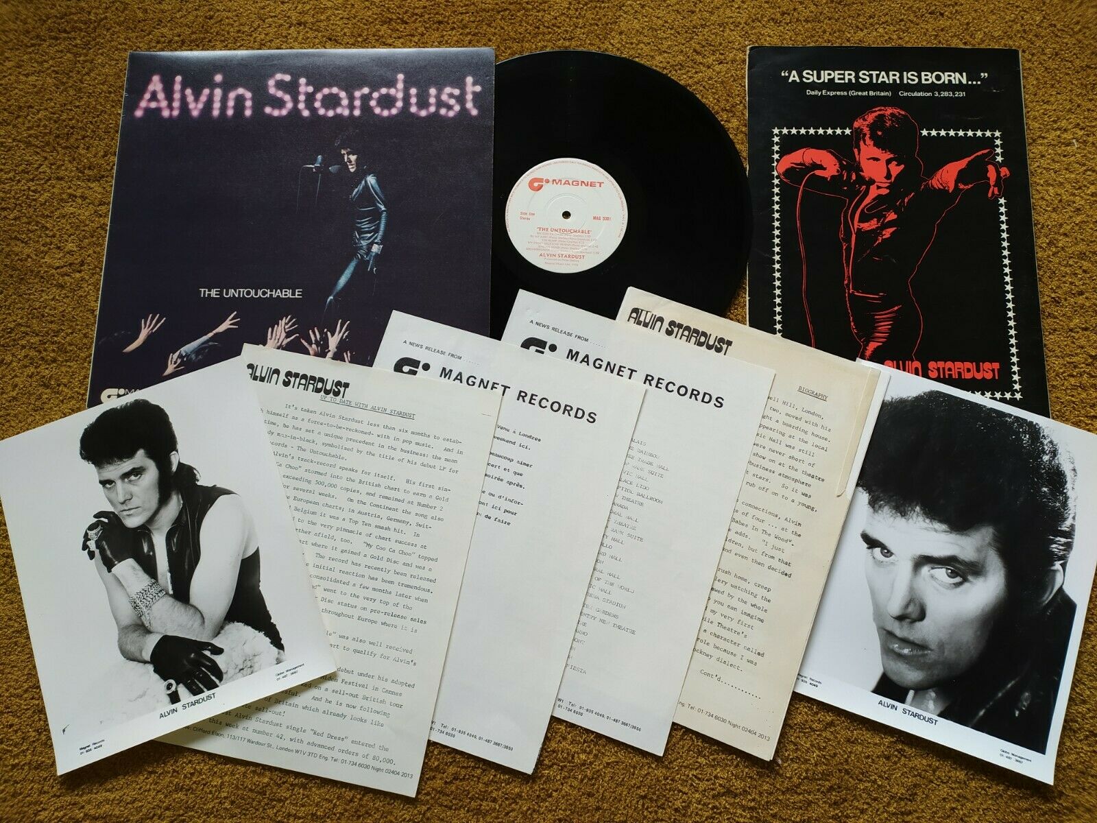 popsike.com - ALVIN STARDUST 1973 UK + PRESS RELEASE PACK RARE VINYL LP ...