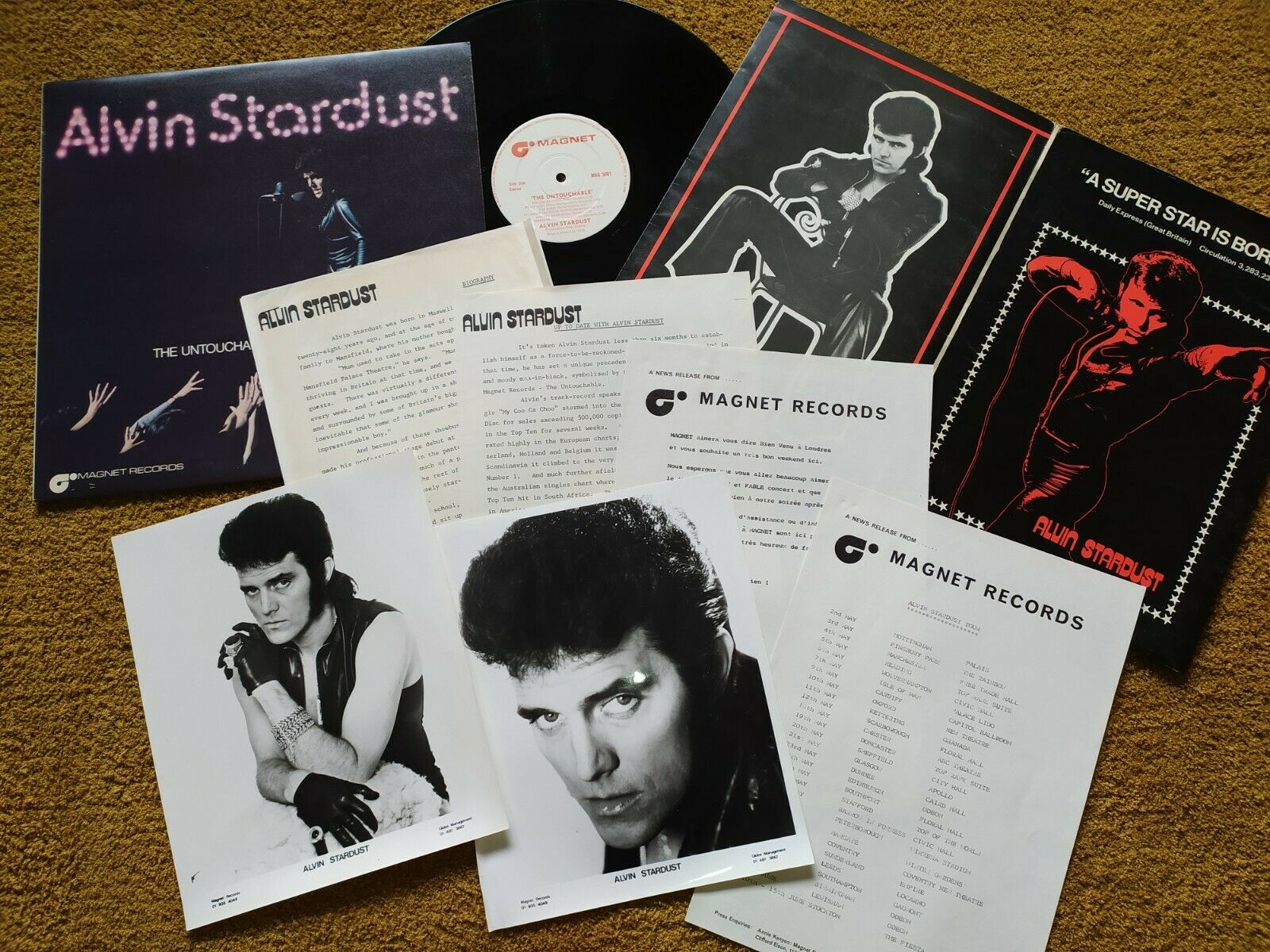 popsike.com - ALVIN STARDUST 1973 UK + PRESS RELEASE PACK RARE VINYL LP ...