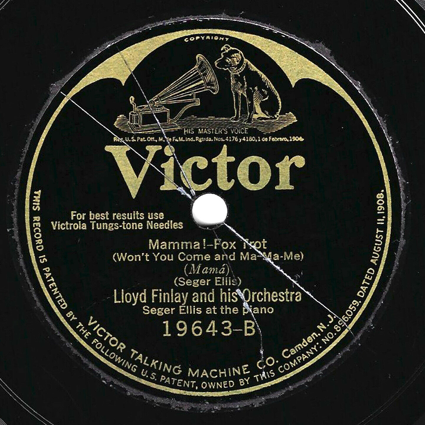 popsike.com - Victor #19643: Lloyd Finlay Orch.-"Mamma " and "You'll ...