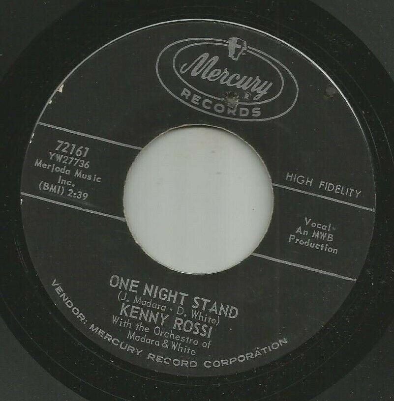 popsike.com - DOOWOP TEEN - KENNY ROSSI w GROUP - ONE NIGHT STAND ...