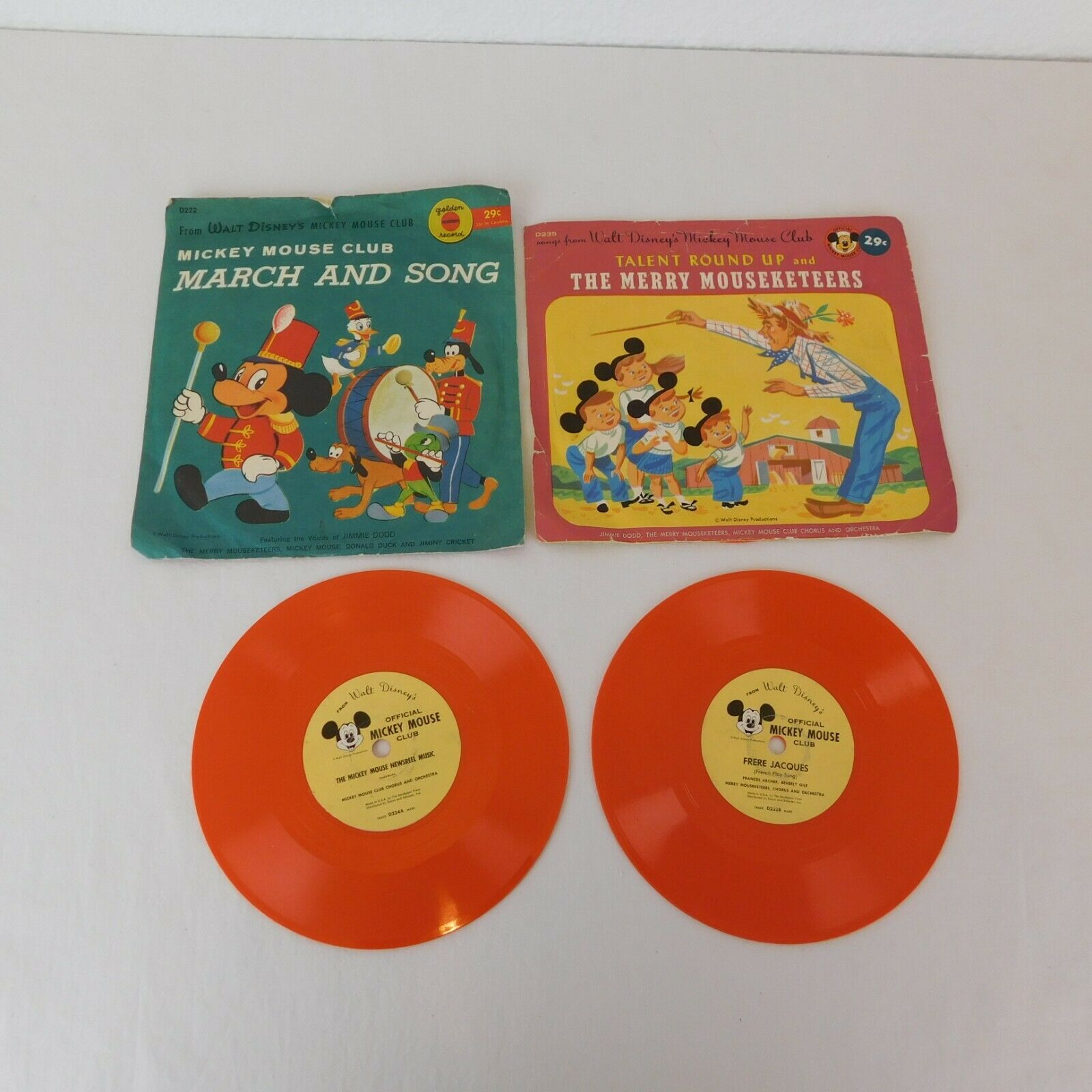 popsike.com - Walt Disney's Mickey Mouse Club Golden Records Set of 4 ...