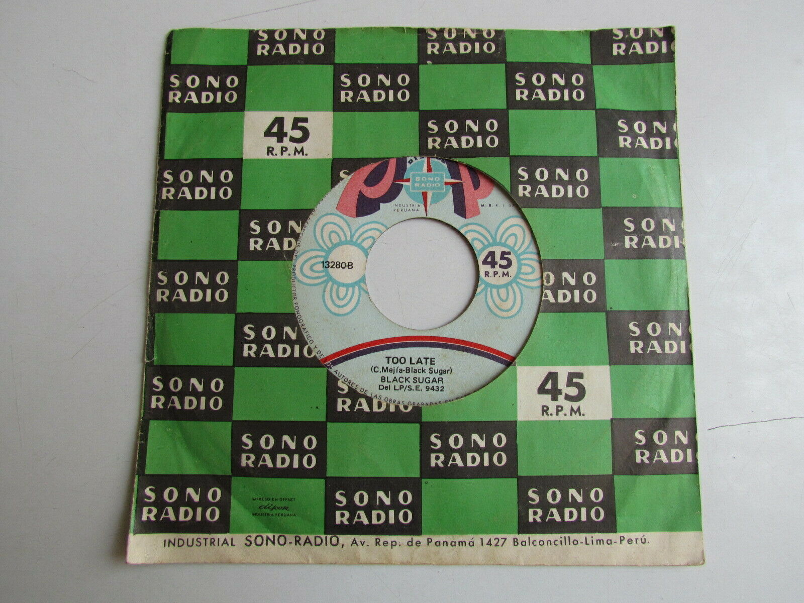 popsike.com - BLACK SUGAR "TOO LATE" 7" MONSTER LATIN FUNK SOUL PERU EX ...