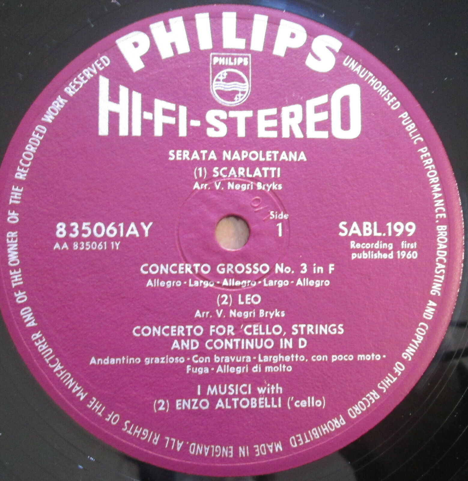 popsike.com - SABL 199 Serata Napoletana I Musici Philips HI-FI STEREO ...