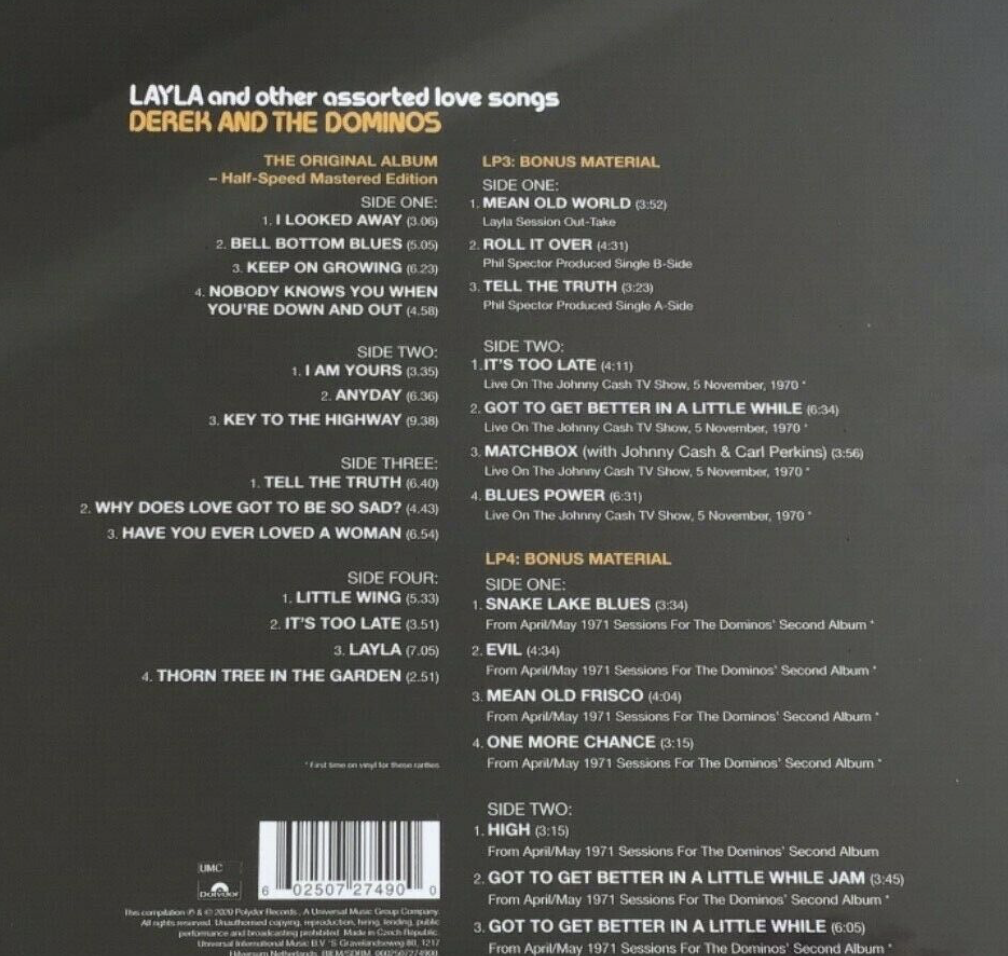 popsike.com - Derek And The Dominos - LAYLA And Other Assorted Love Songs - 50th 4 LP Box ...