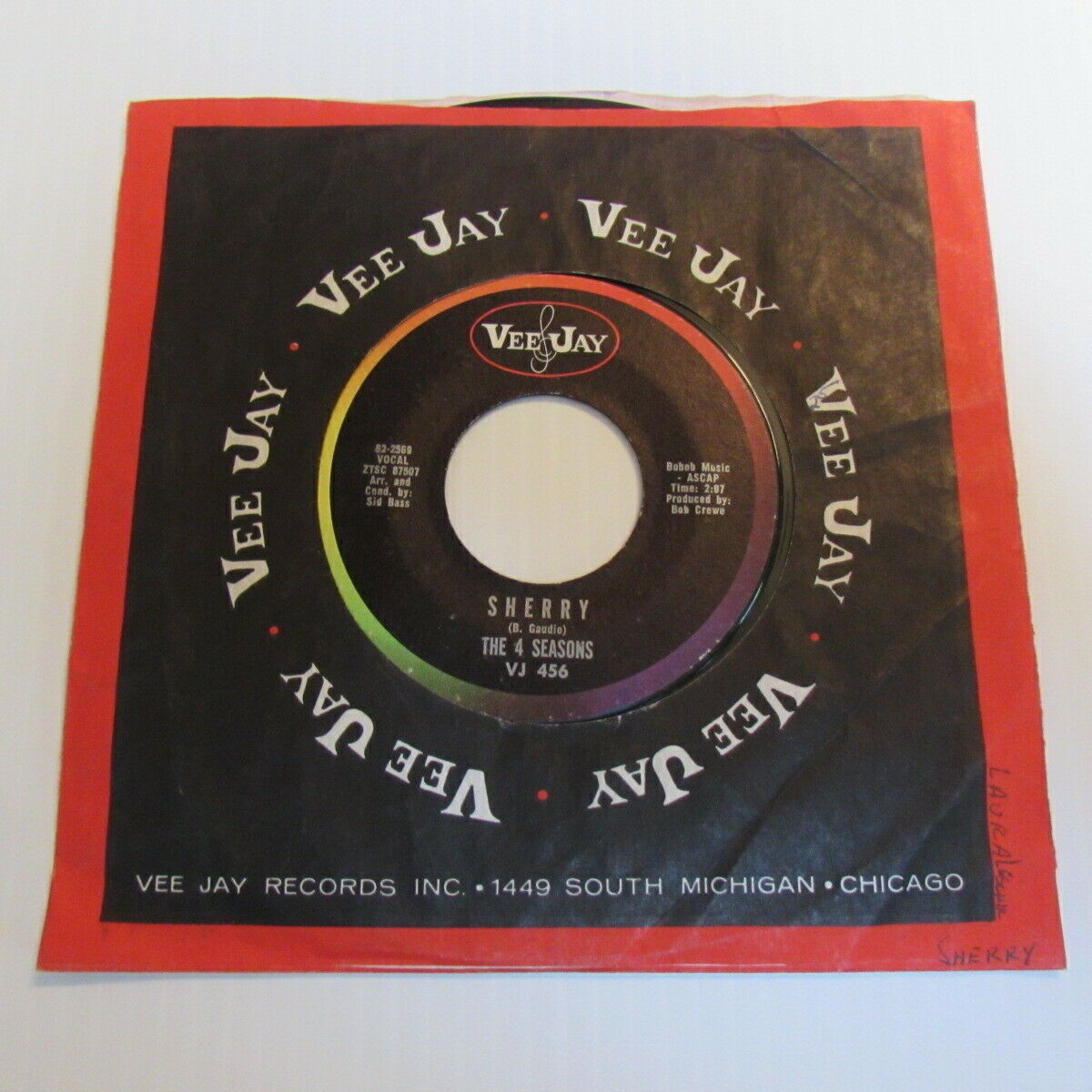 popsike.com - The 4 Seasons "Sherry" 45 rpm Record on Vee Jay #456 ...