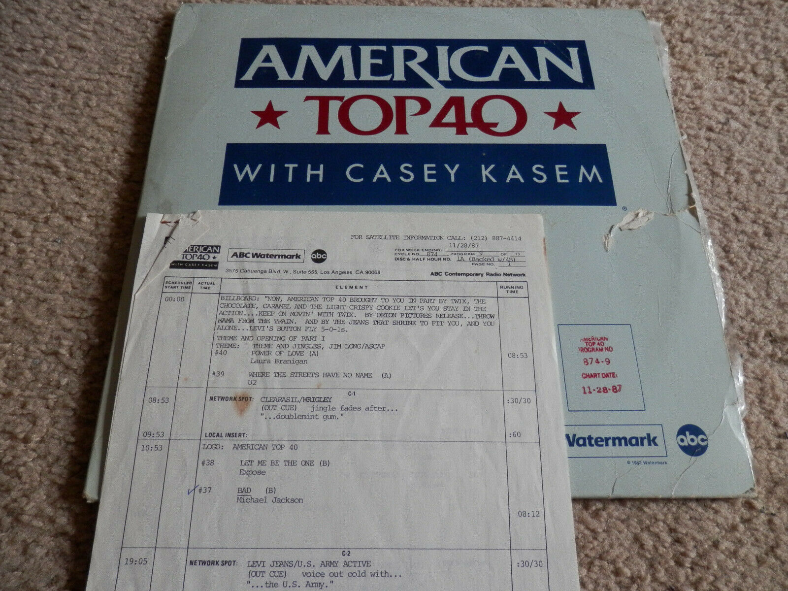 popsike.com - American Top 40 with Casey Kasem 11/28/87 4 LP + Cues ...