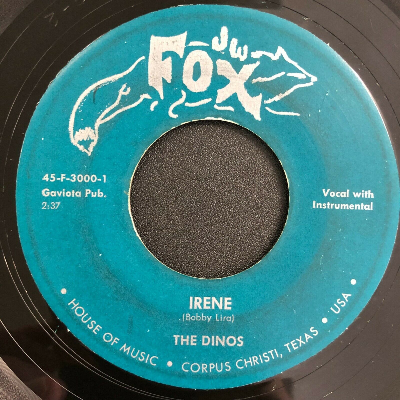 popsike.com - RARE TX DOO WOP 45 - THE DINOS - IRENE / DARLING - FOX ...