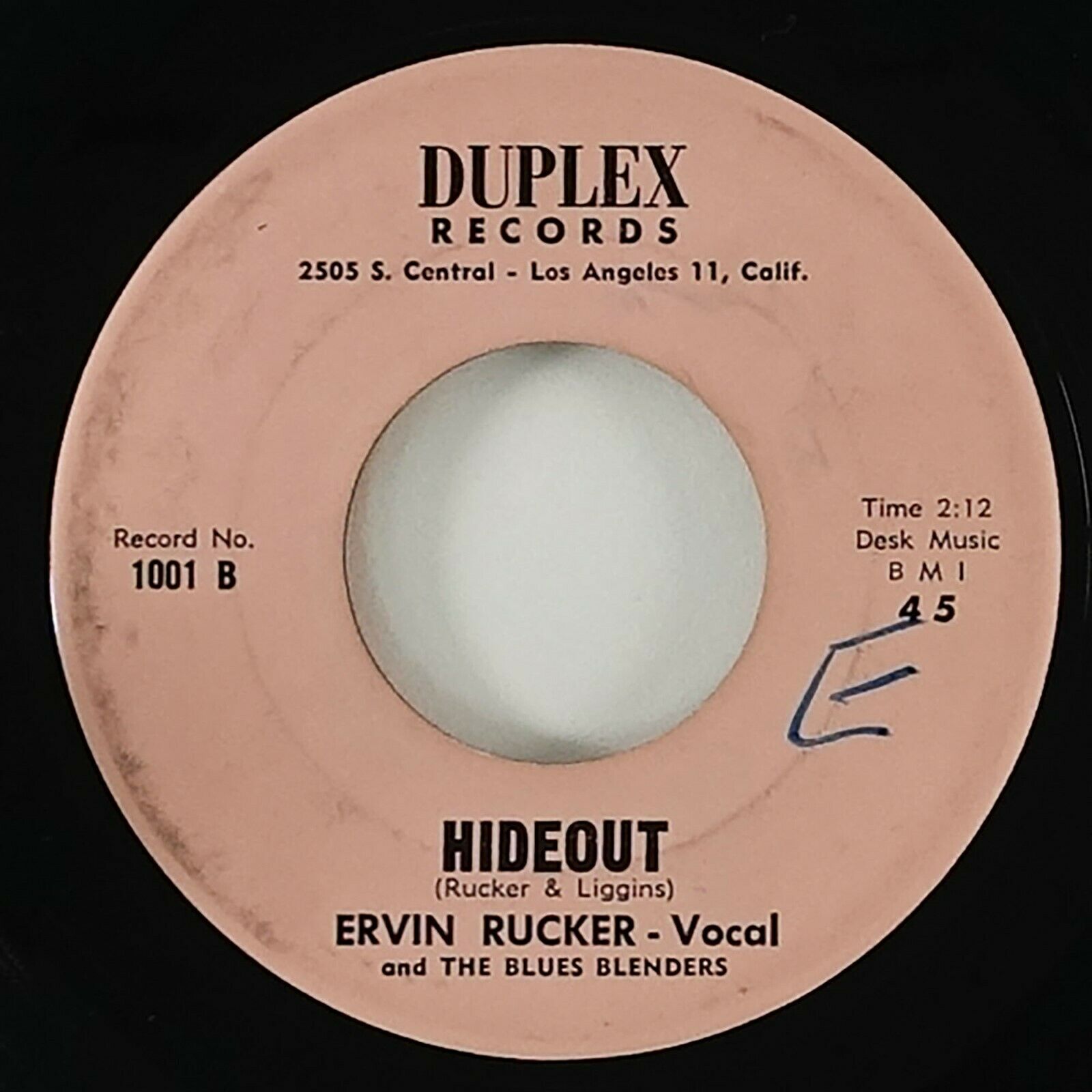 popsike.com - Ervin Rucker & The Blues Benders "Hideout" R&B Mod 45 ...