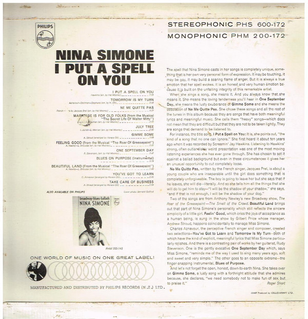 popsike.com - I Put A Spell On You, by Nina Simone New Zealand 1965 ...