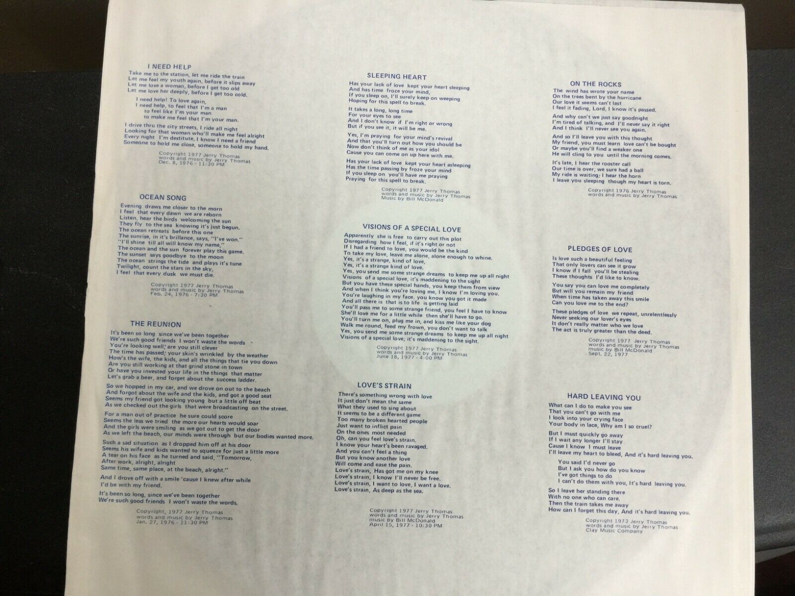 popsike.com - "Ocean Song" Rare vinyl album by Jerry Thomas PREQUEL TO ...