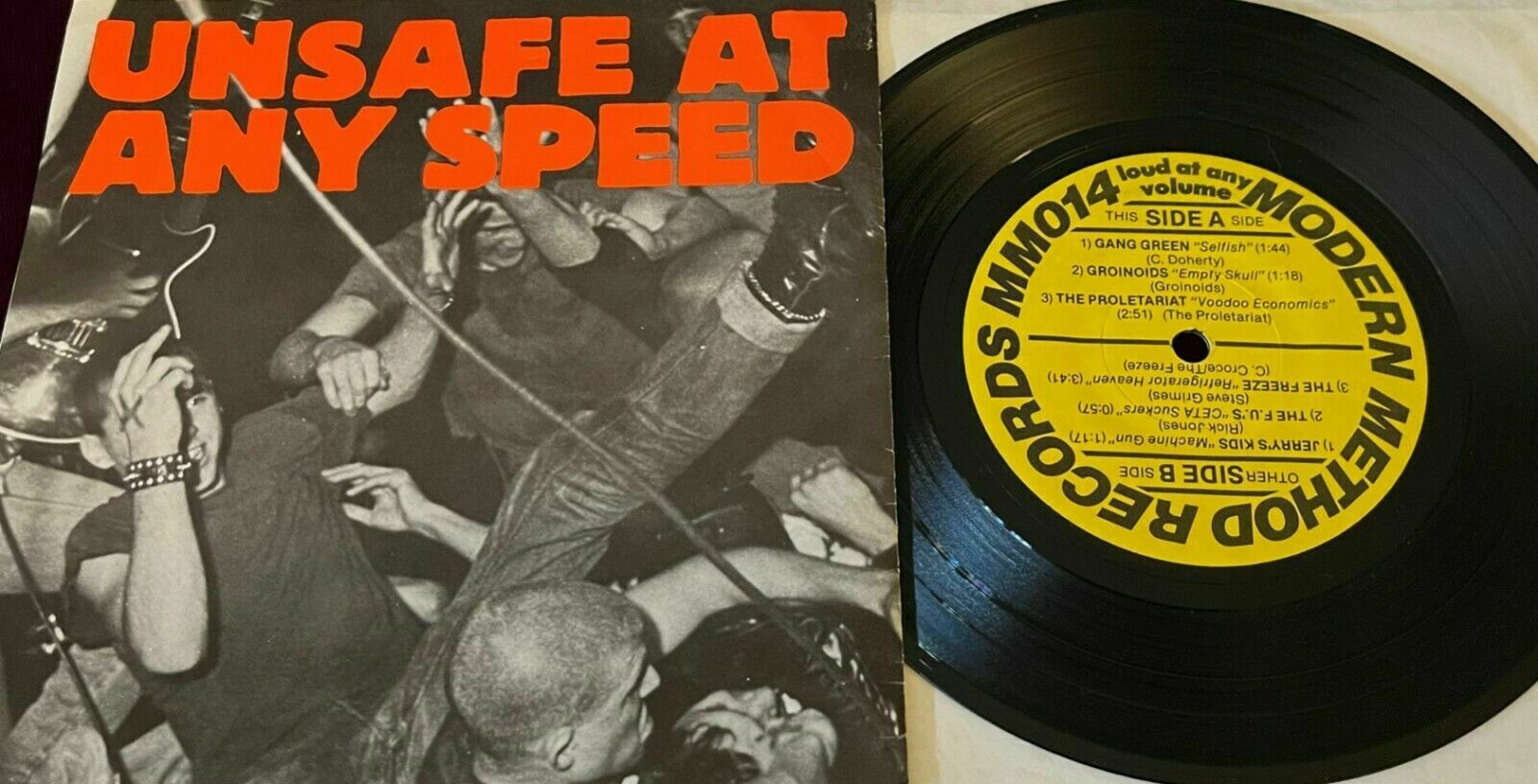 popsike.com - UNSAFE AT ANY SPEED 1982 EP RARE Gang Green Jerry's Kids ...