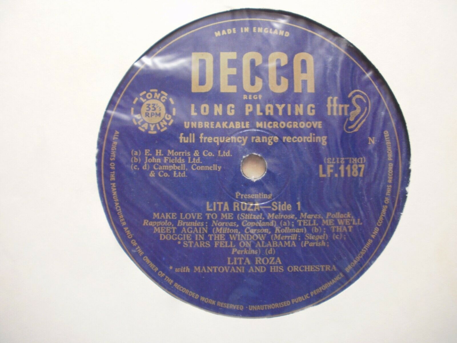 popsike.com - 10" LP ; Lita Roza "Presenting" 1954 Decca LF 1187 VG+/EX ...