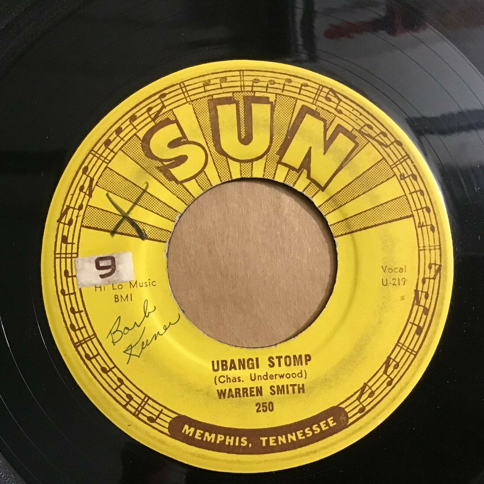 popsike.com - 45 RPM Warren Smith SUN 250 Ubangi Stomp / Black Jack ...