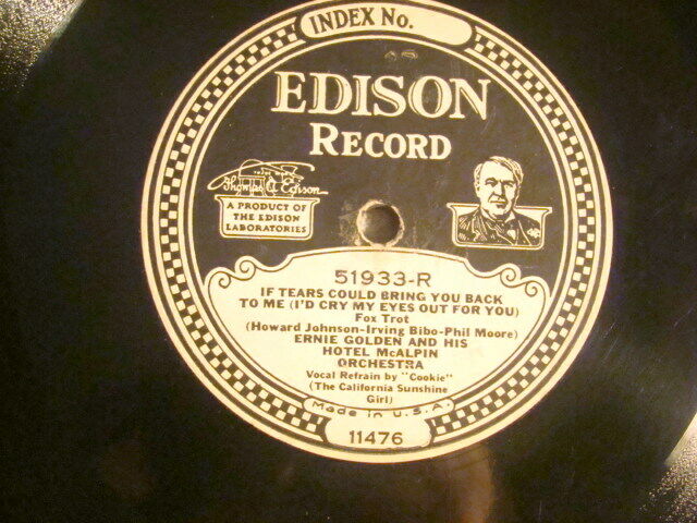 popsike.com - 78 : EDISON 51933-ERNIE GOLDEN/ HARRY POLLOCK-IF TEARS ...