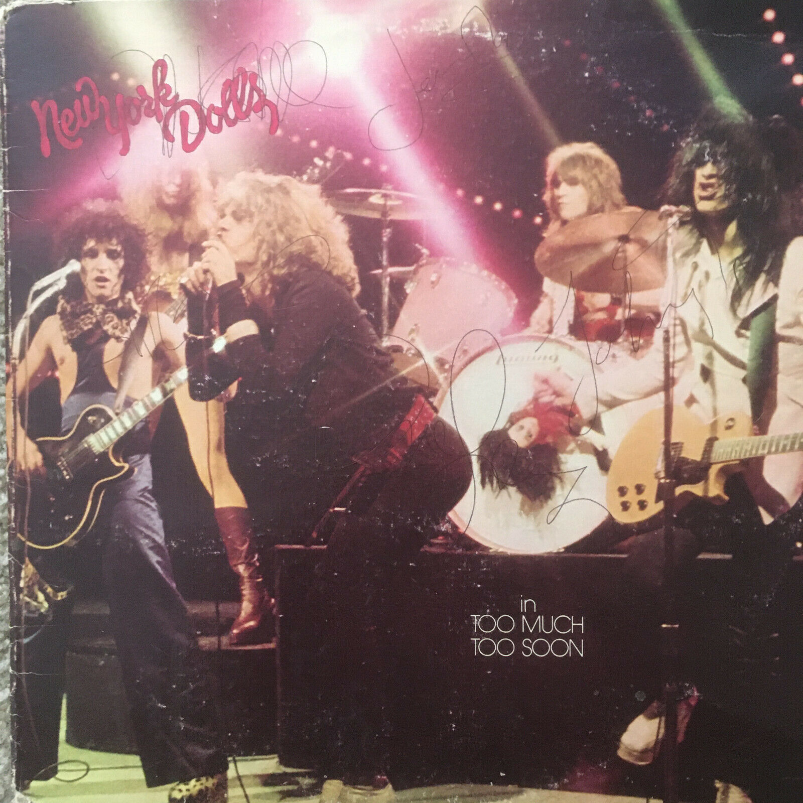 popsike.com - NEW YORK DOLLS - In Too Much Too Soon MERCURY Signed ...
