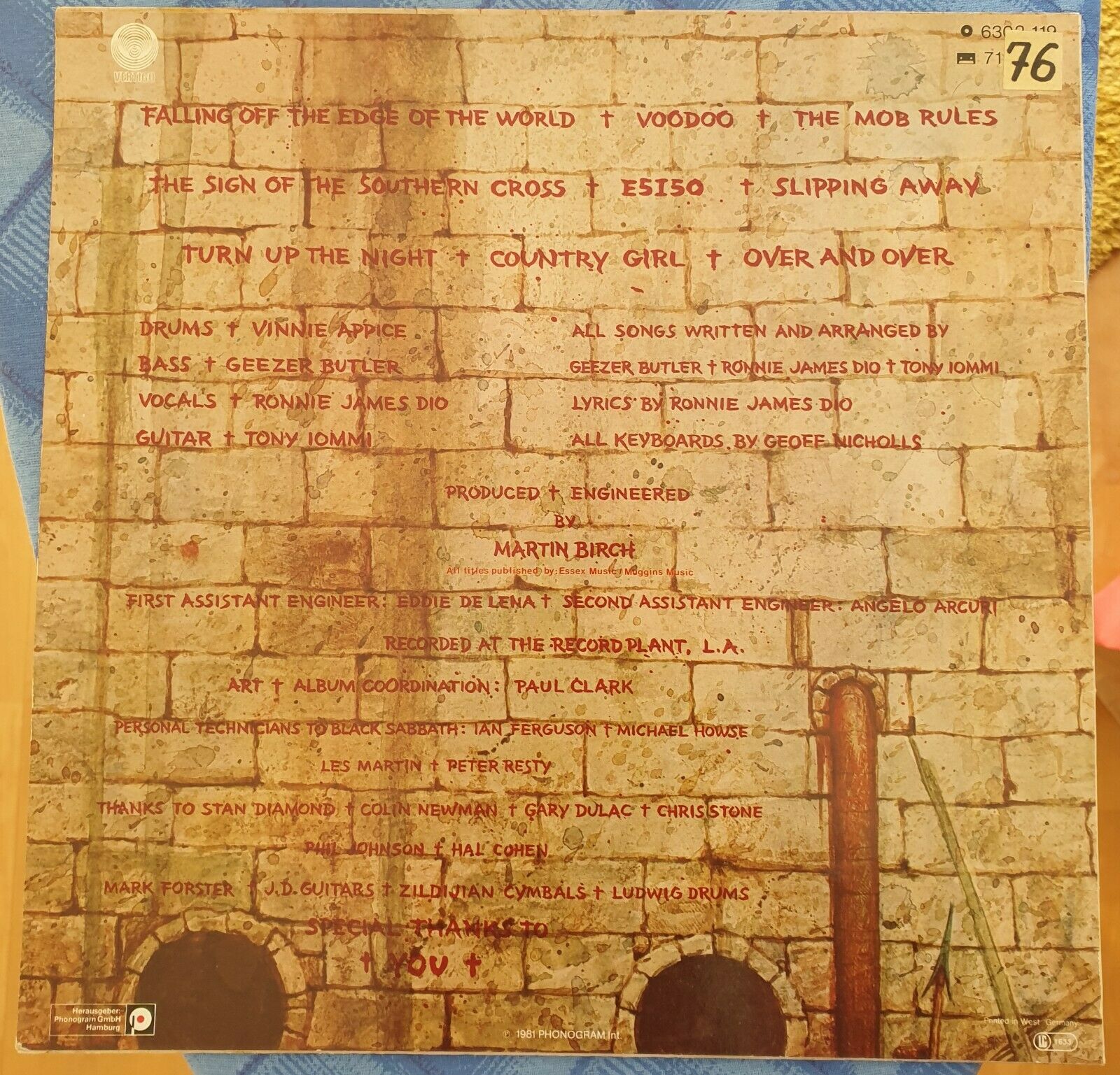 popsike.com - Black Sabbath – Mob Rules LP Heavy Metal Vertigo 1981 ...