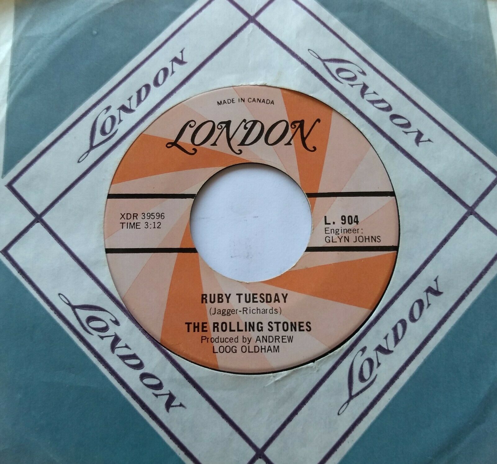 popsike.com - CANADA THE ROLLING STONES Let's Spend The Night ERROR Ruby Tuesday 1967 45 ...