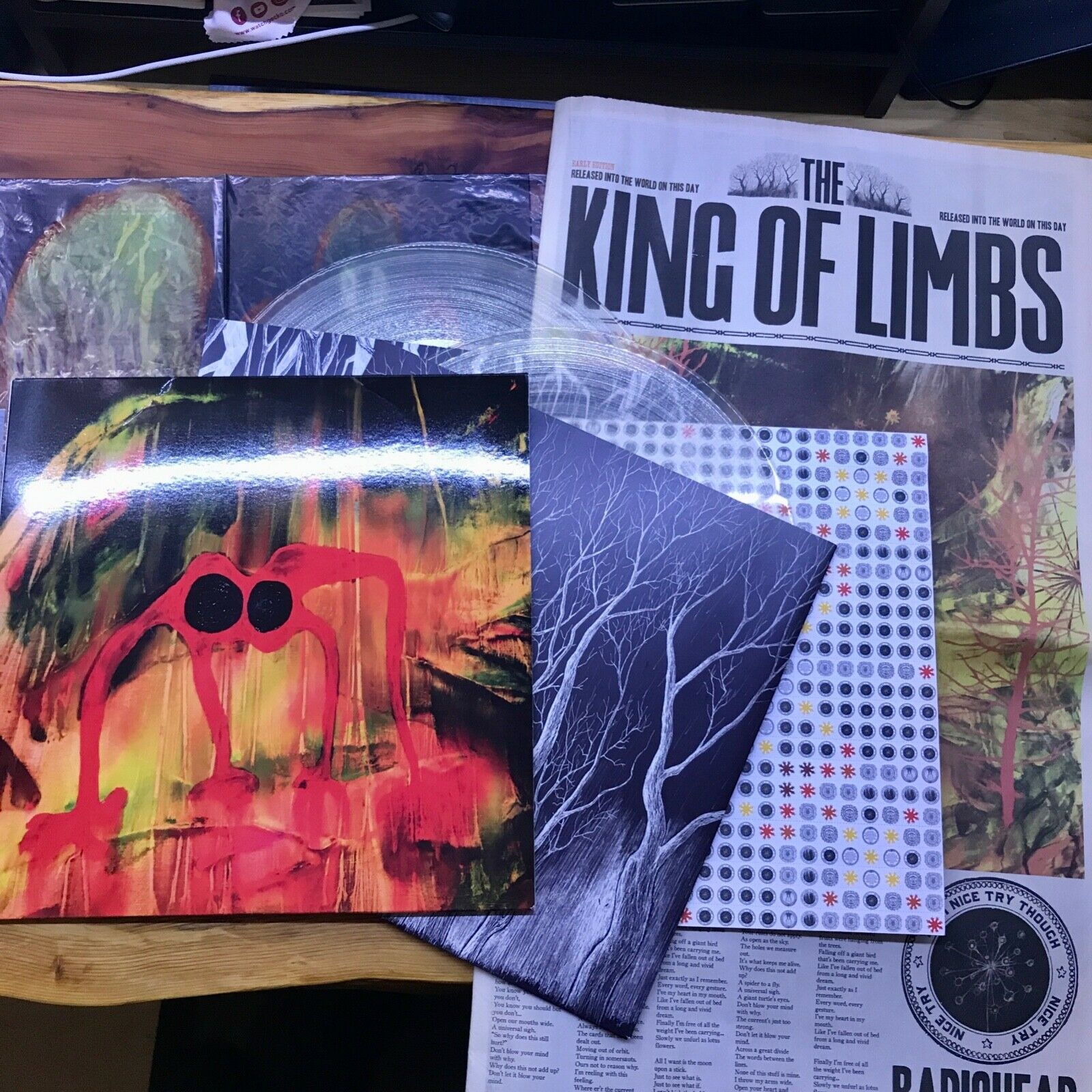 popsike.com - Radiohead - The King of Limbs Newspaper 2x Clear Vinyl 10 ...