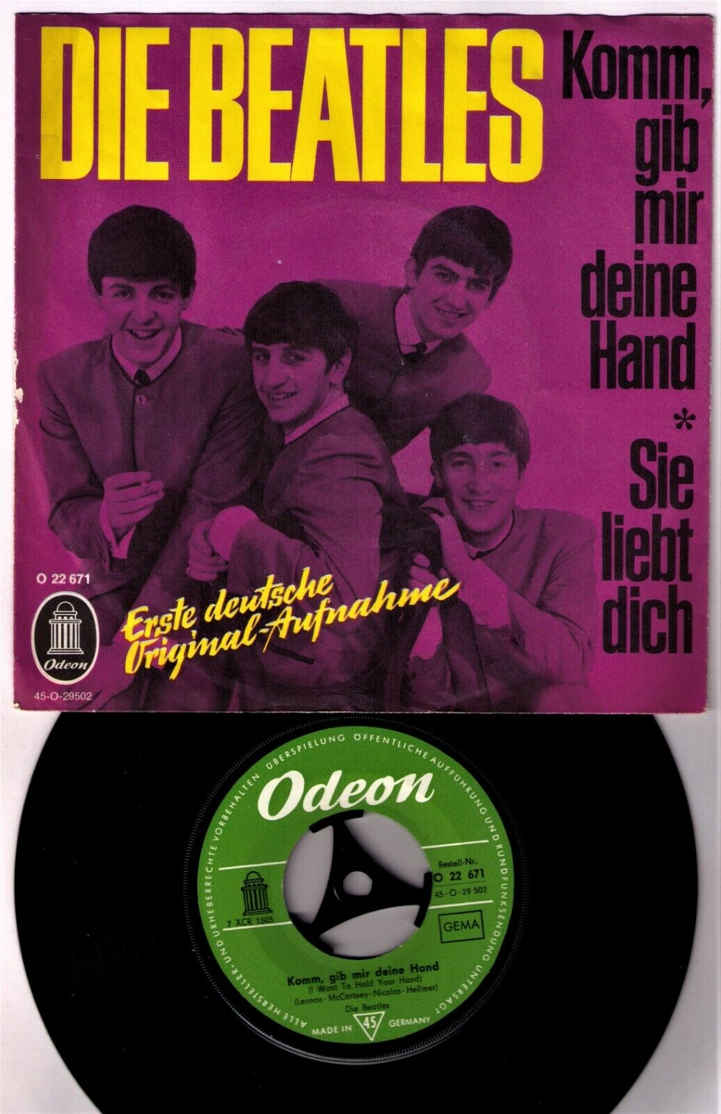 popsike.com - THE BEATLES KOMM GIB MIR DEINE HAND ODEON O22671 ...