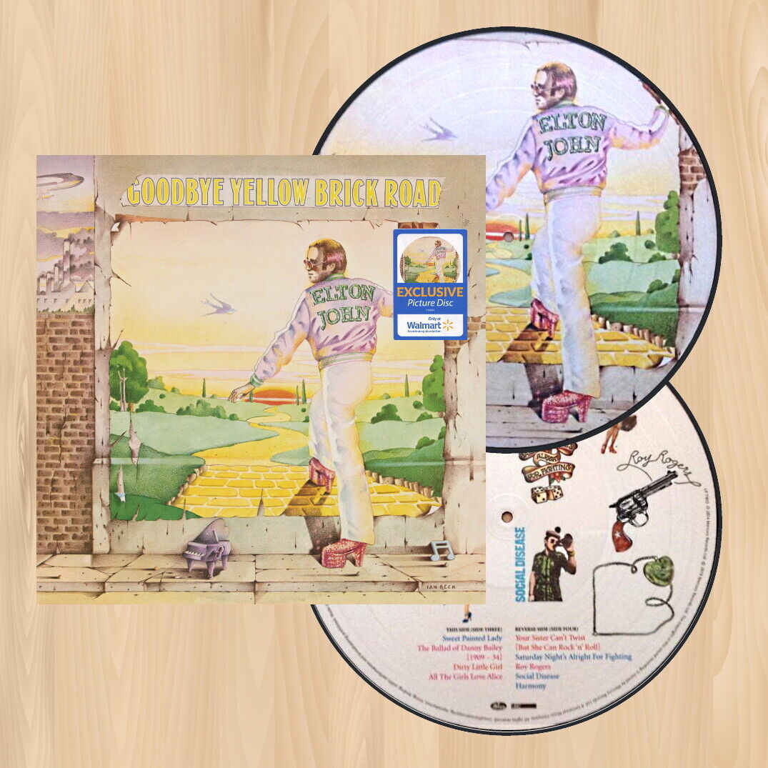 popsike.com - PICTURE DISC---- ELTON JOHN Goodbye Yellow Brick Road WALMART 2LP Vinyl 0323 ...