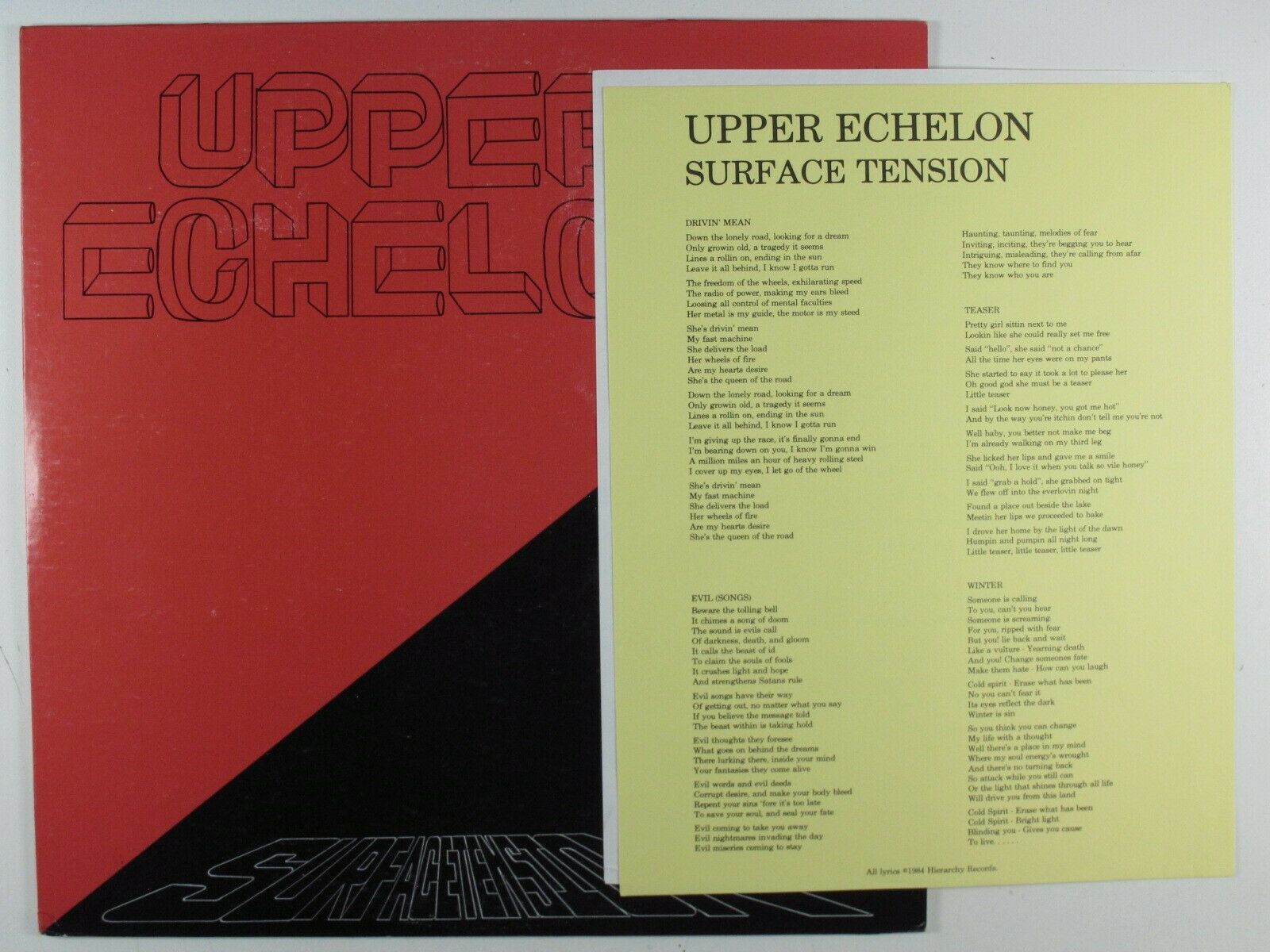 popsike.com - UPPER ECHELON Surface Tension HIERARCHY EP VG++ promo w ...