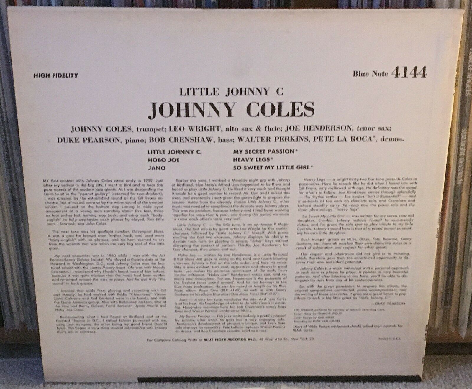 popsike.com - JOHNNY COLES Little Johnny C BLUE NOTE BLP-4144 Mono JAZZ ...
