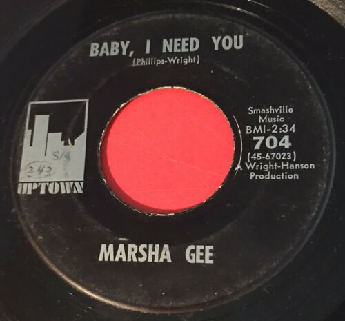 popsike.com - NORTHERN SOUL 45 Marsha Gee Baby I Need You Uptown Lbl ...