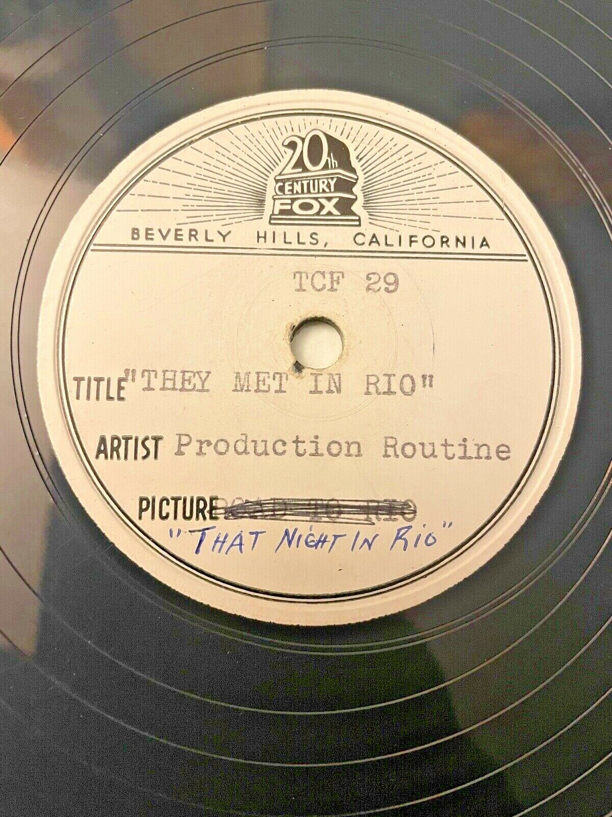 popsike.com - ALICE FAYE DON AMECHE That Night In Rio 1941 20th Fox ...