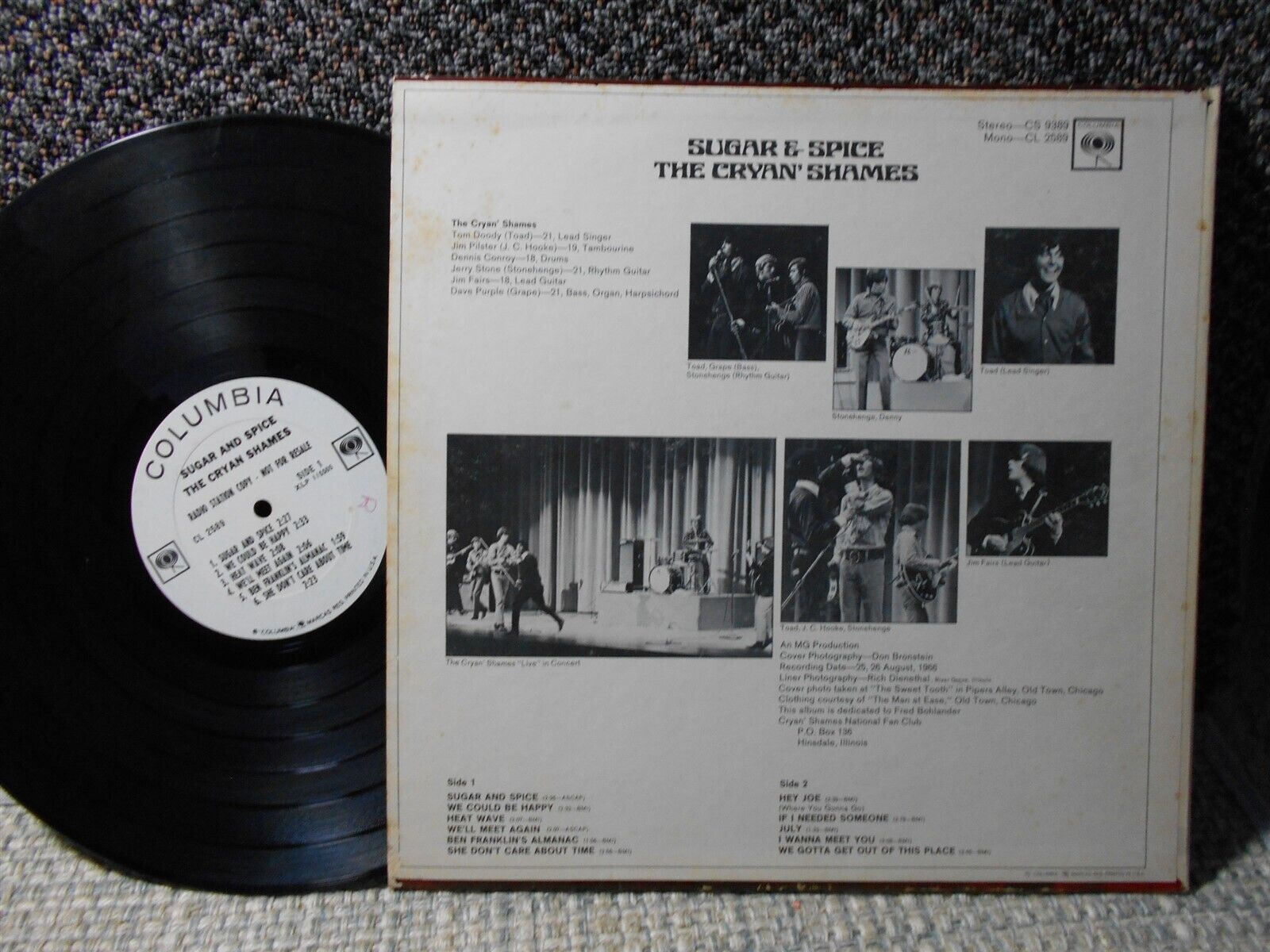 popsike.com - Cryan Shames ex mono white label promo LP Sugar & Spice ...