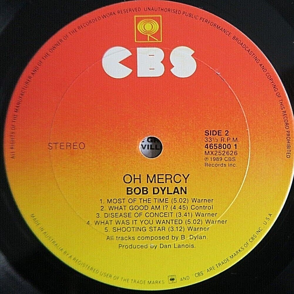 popsike.com - Bob Dylan Oh Mercy Australia pressing 12'' vinyl Lp 1989 ...