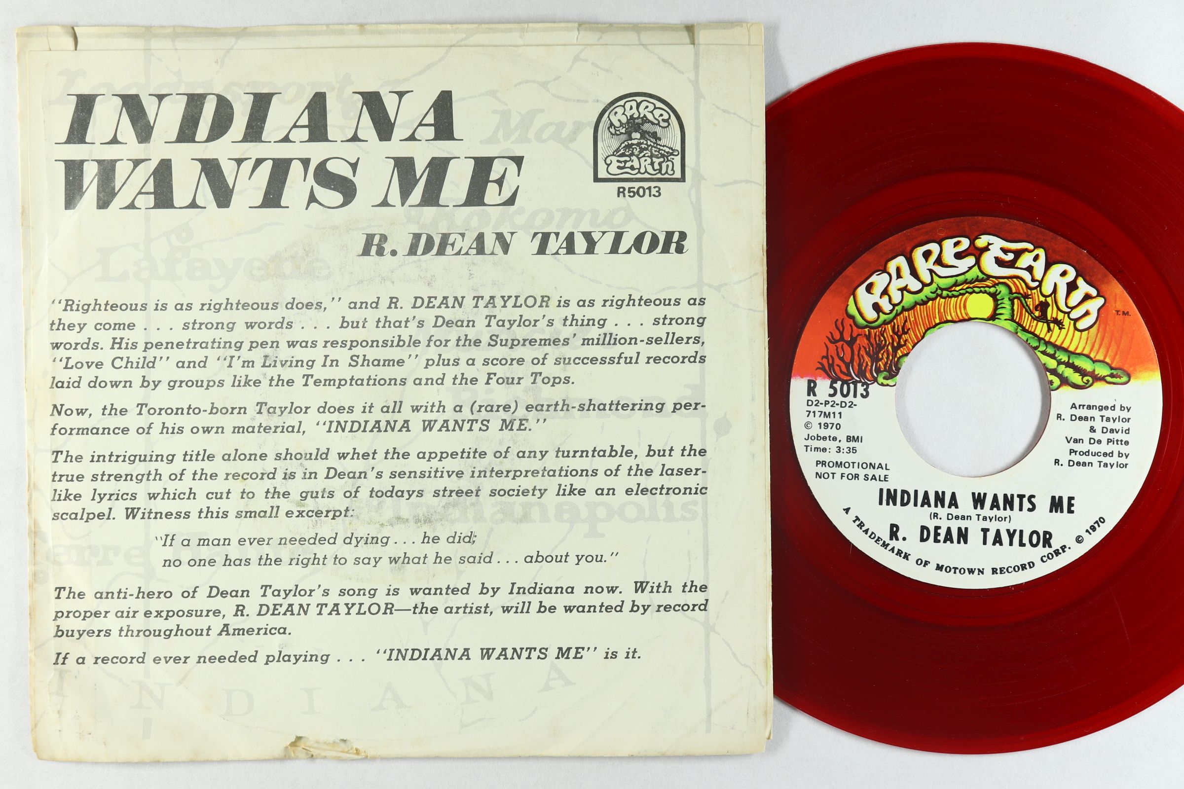 popsike.com - Rock 45 - R. Dean Taylor - Indiana Wants Me - Rare Earth ...