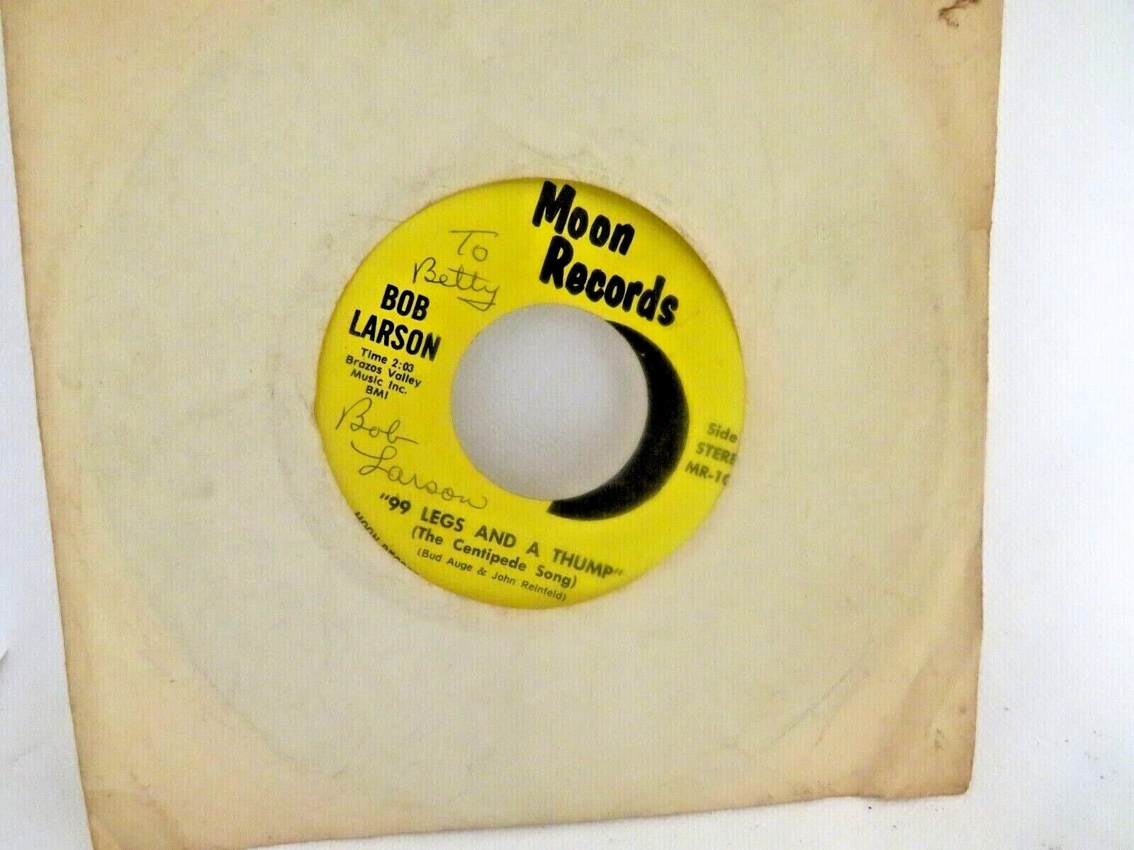 popsike.com - 1950's Cattle Call Sung & Signed By Bob Larson On Moon ...